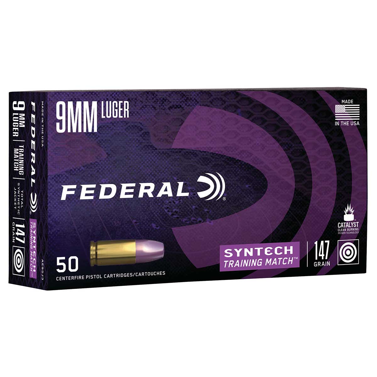 FEDERAL AMERICAN EAGLE SYNTECH 9MM 147 GRAIN,